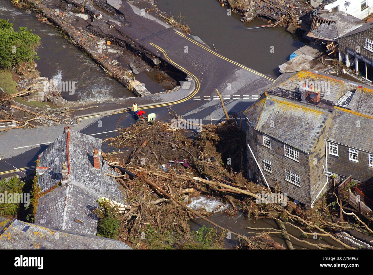 Boscastle flood aftermath hi-res stock photography and images - Alamy