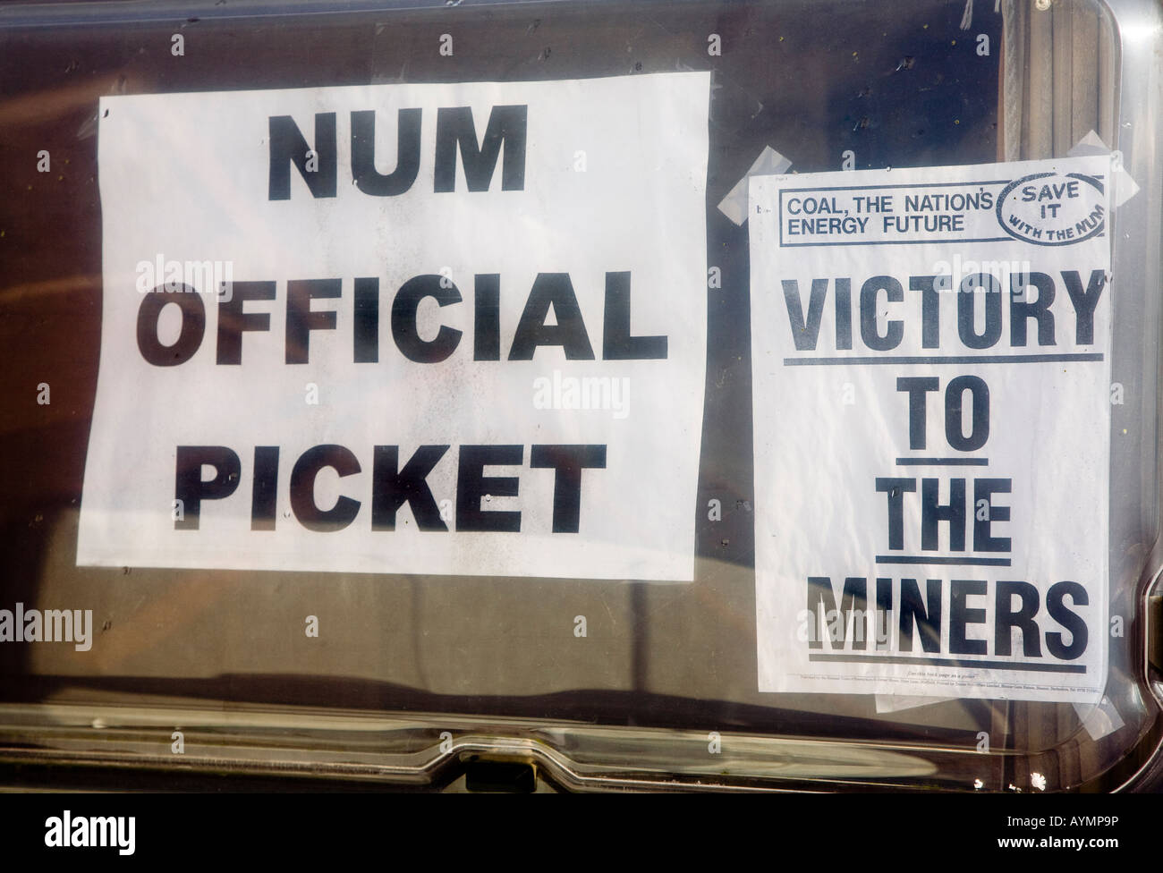 NUM National Union of Miners official picket sign from the time of pit ...