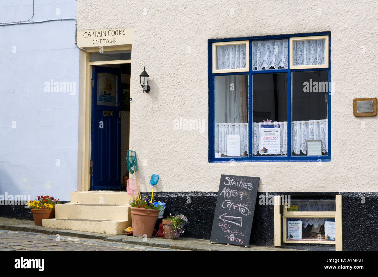 Captain Cook's Cottage in Staithes, North Yorkshire Stock Photo - Alamy