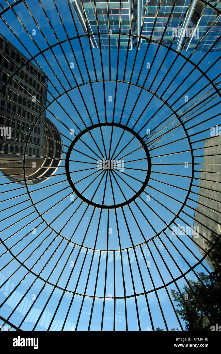 Office block through glass dome Vancouver British Columbia Canada Stock ...