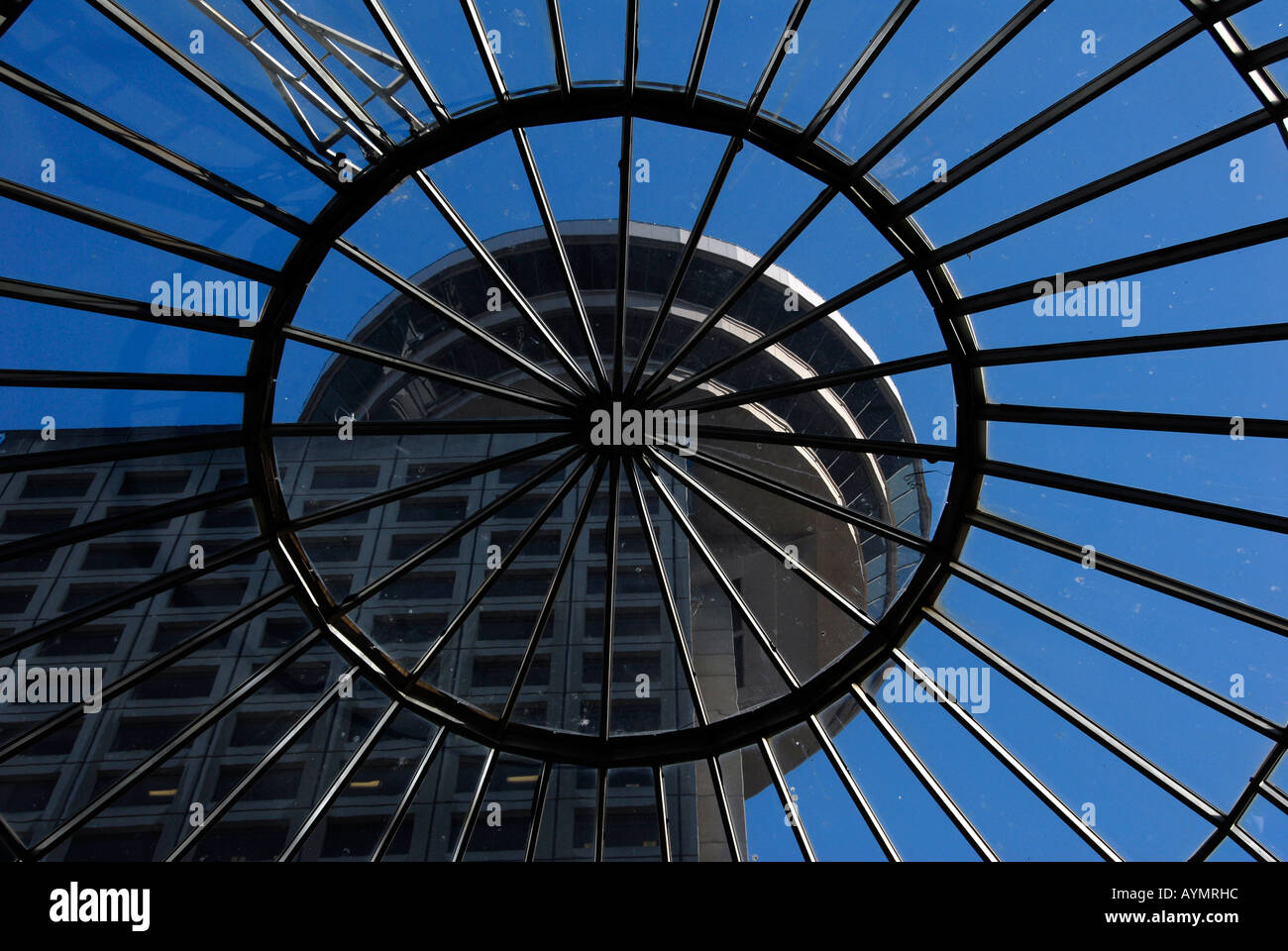 Office block through glass dome Vancouver British Columbia Canada Stock ...