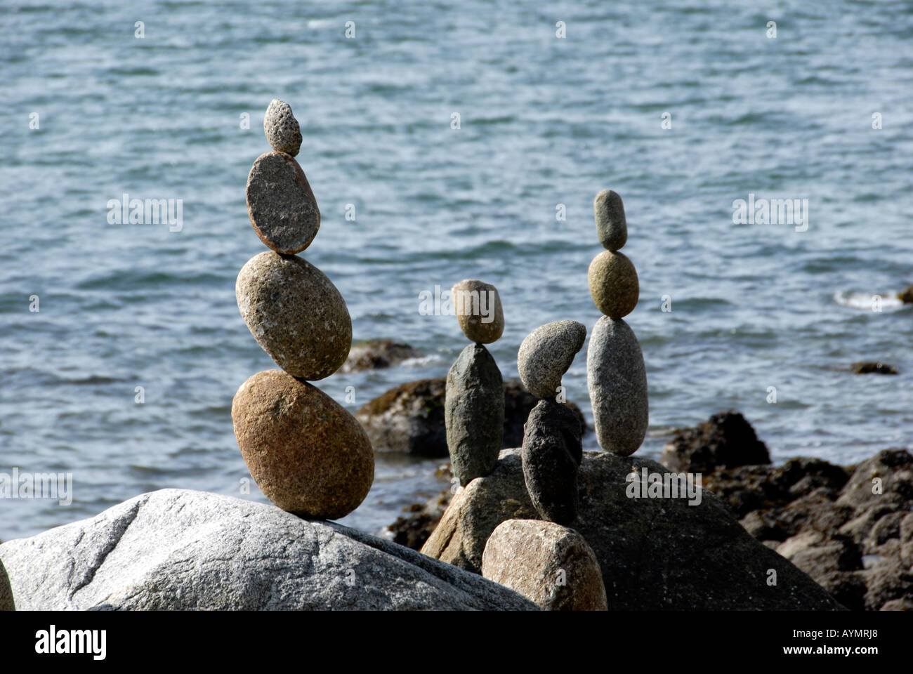 Balancing Rocks On The Beach