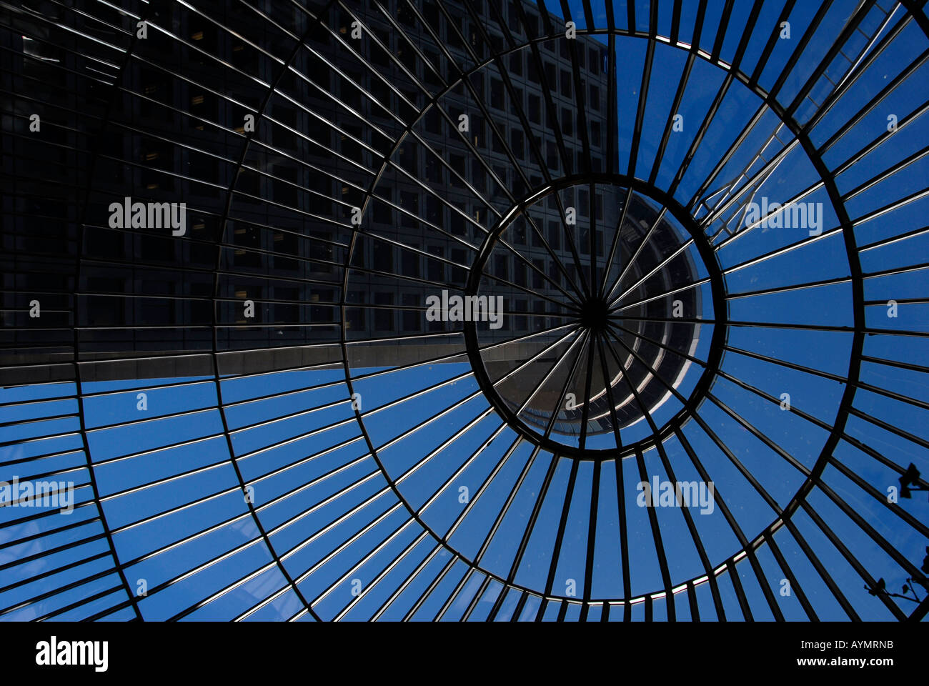 Office block through glass dome Vancouver British Colombia Canada Stock ...