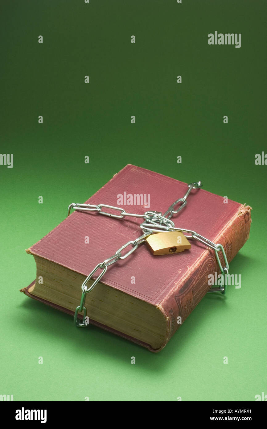 Old Book with Chain and Padlock Stock Photo - Alamy