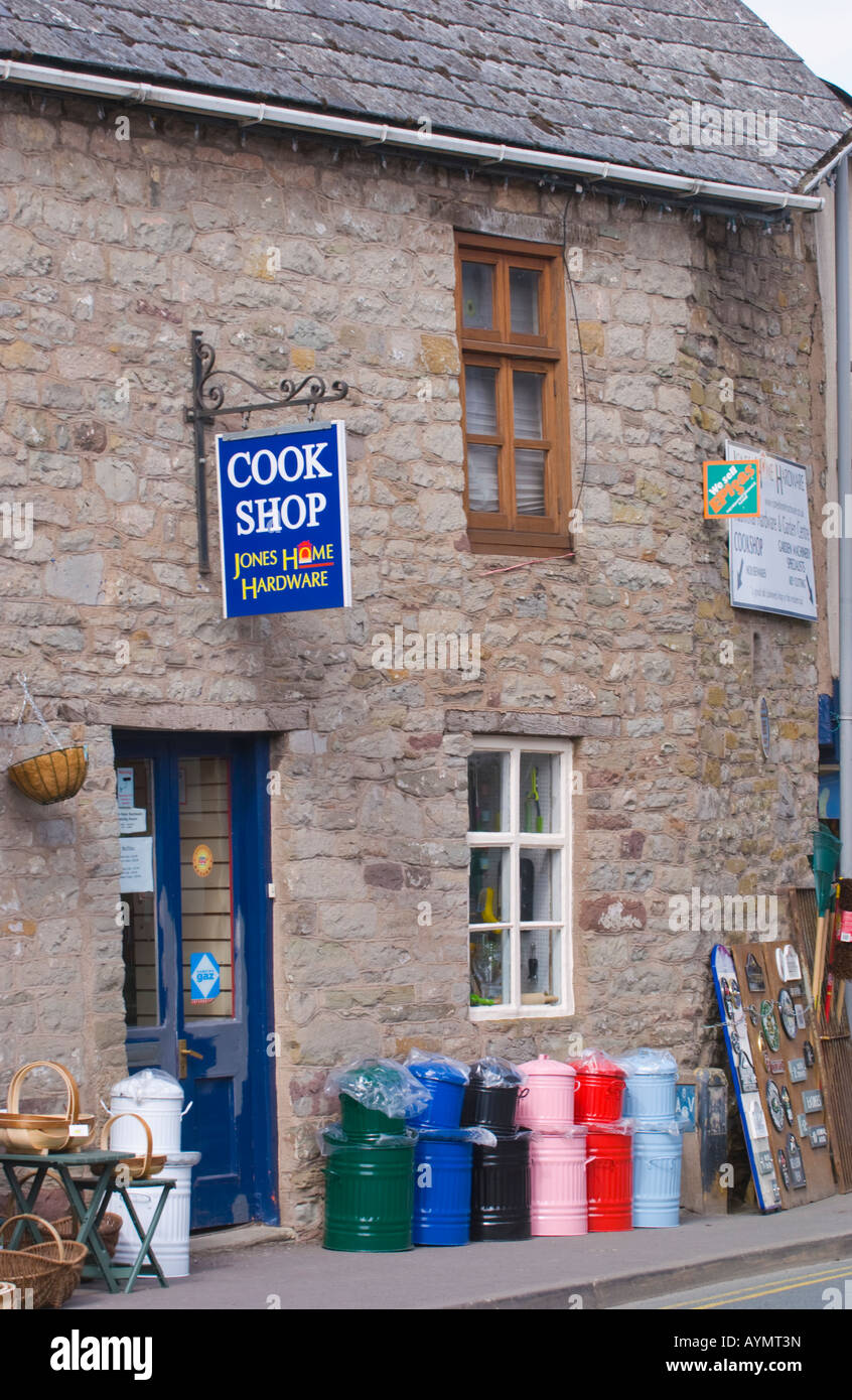 Cook Shop in town of Hay on Wye Powys Wales UK EU Stock Photo - Alamy