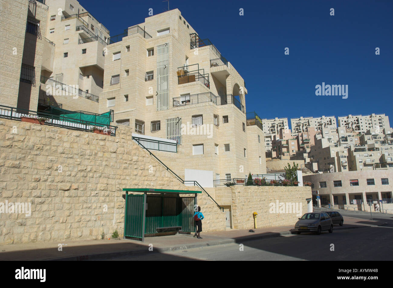 Israel Jerusalem Har Huma new residential suburb view with typical ...