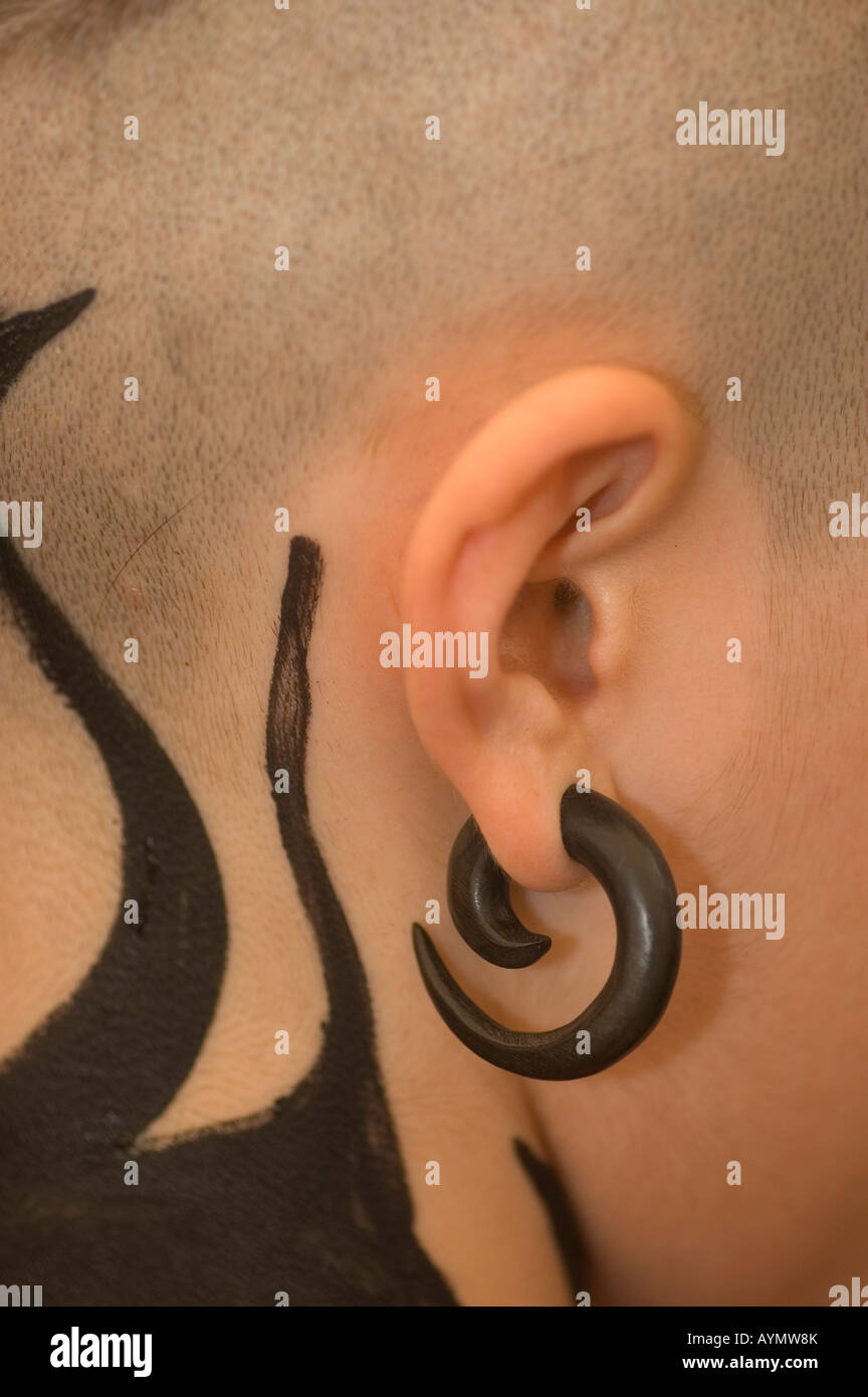 Goth woman ear hi-res stock photography and images - Alamy