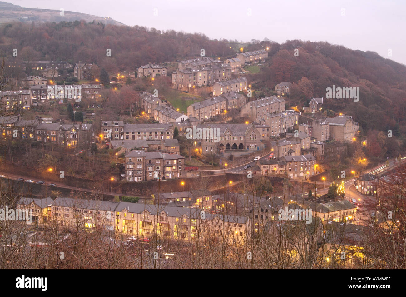 night view of Hebden Bridge Stock Photo - Alamy