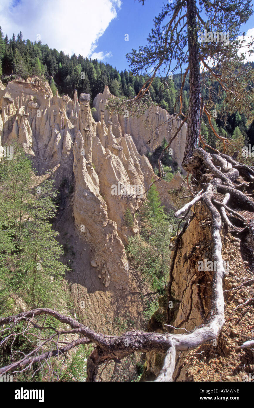 Earth pyramids Hoodoos at the village of Percha Stock Photo - Alamy