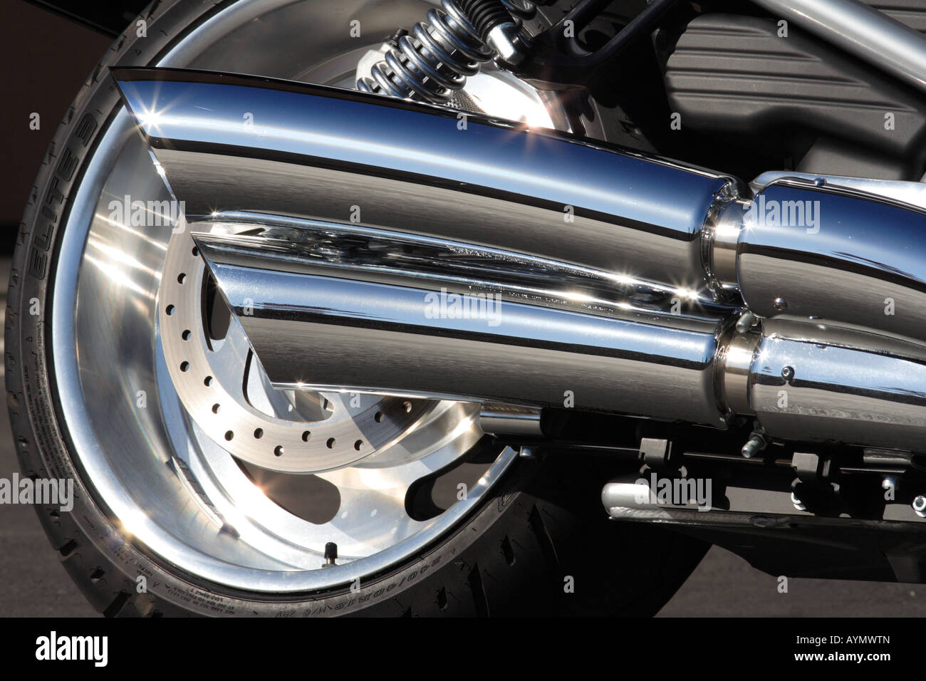flashy 2008 Harley Davidson v-rod motorcycle exhaust Stock Photo - Alamy