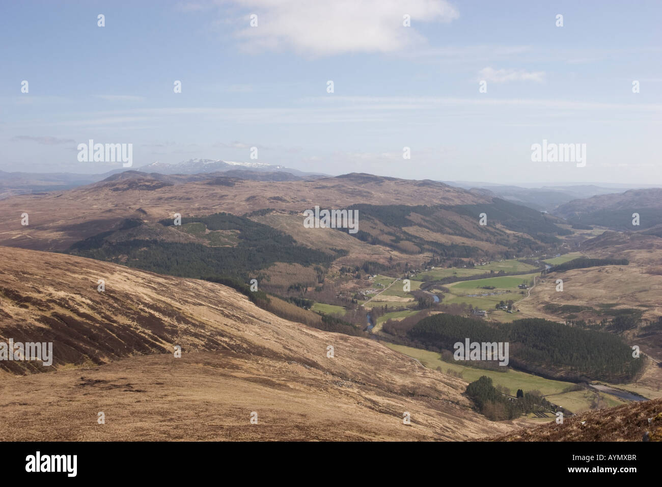 View east along Strathconon from the slopes of Creag Ruadh (734m Stock ...