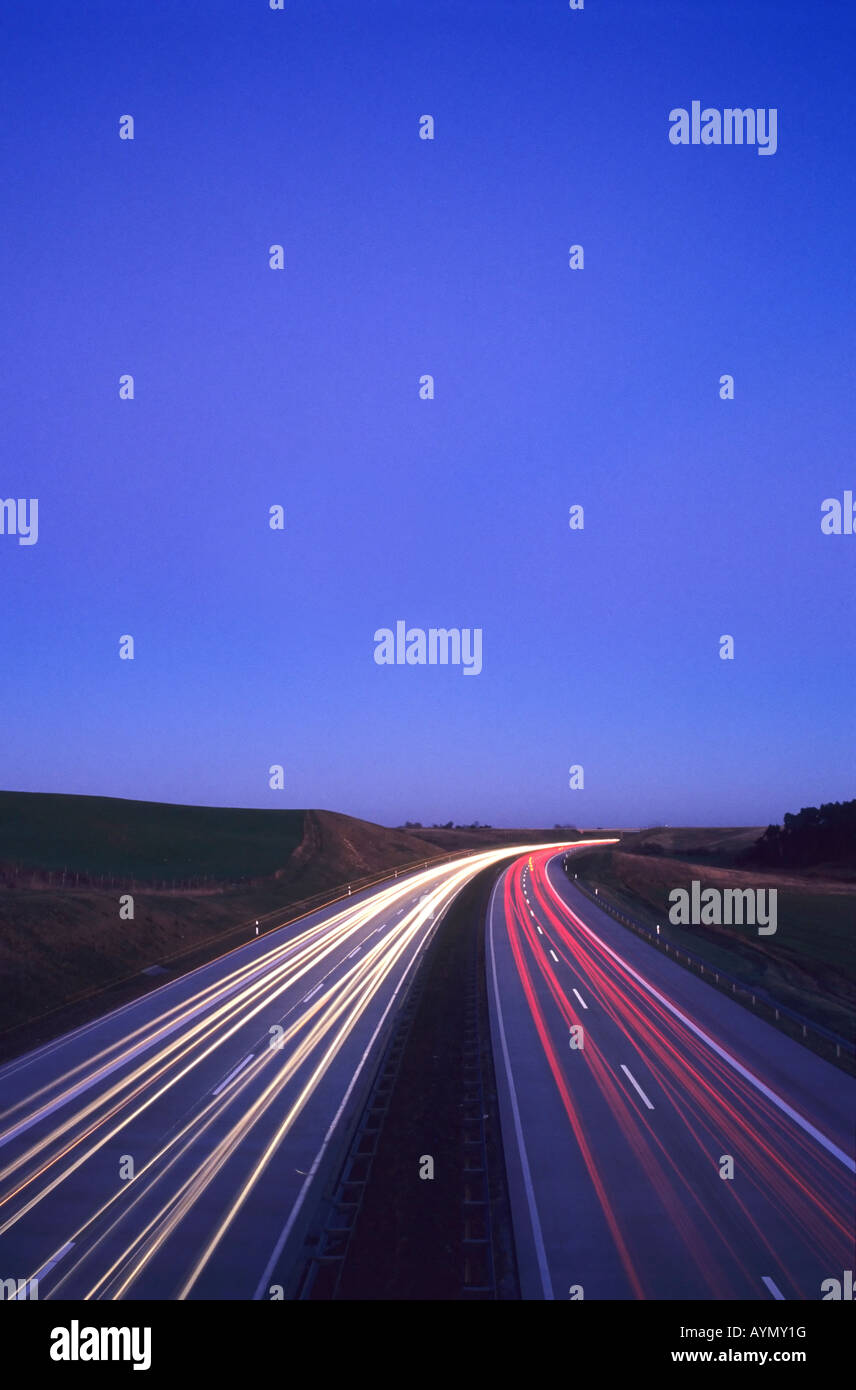 traffic light trails on motorway Stock Photo - Alamy