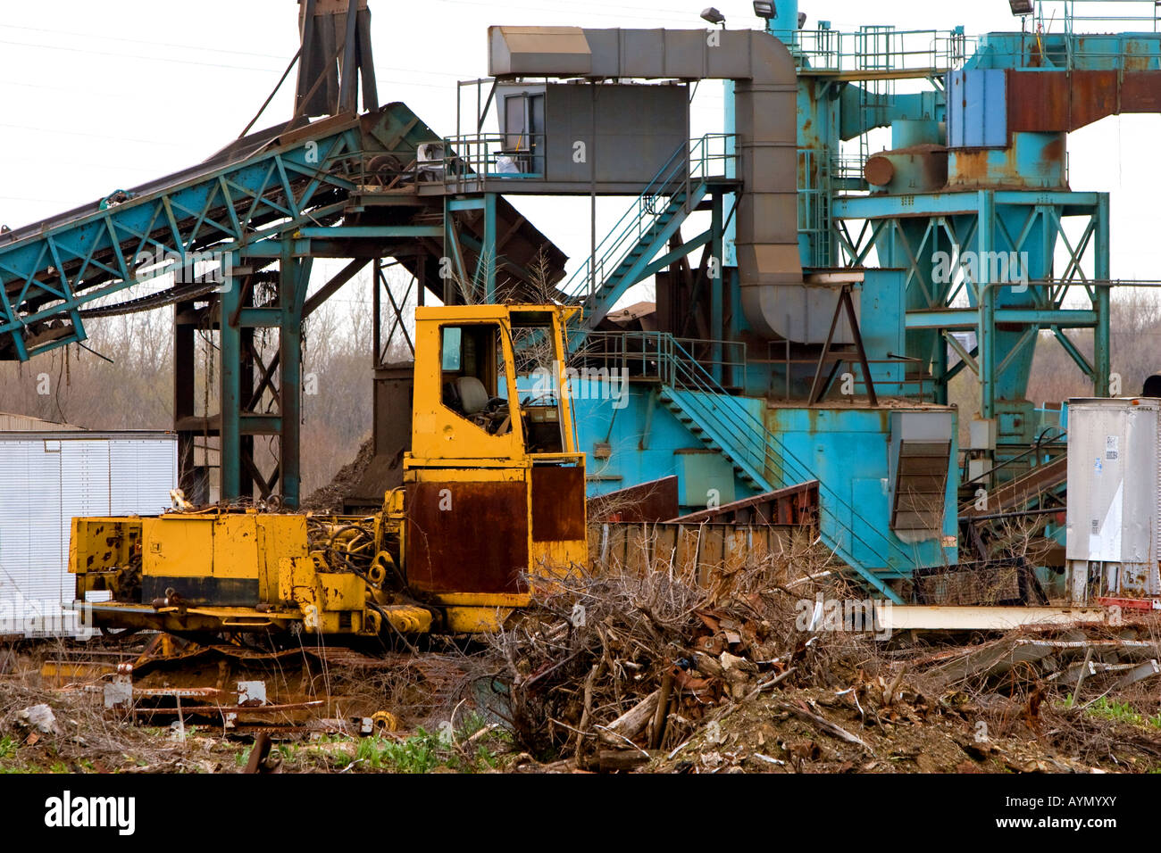 Old machinery waits to be cut up at a scrap yard Stock Photo - Alamy