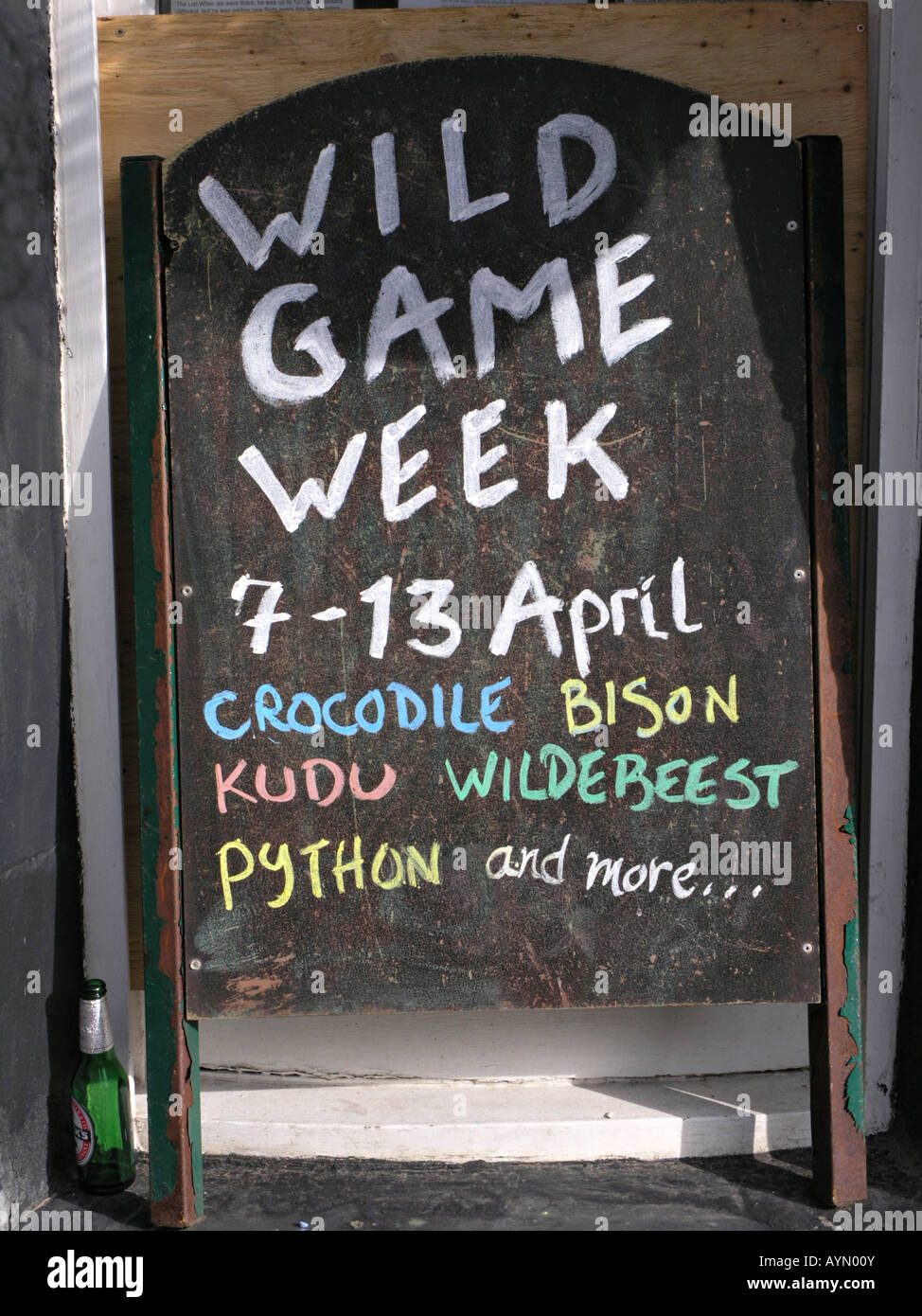 Pub grub blackboard sign in Fortrose, Black Isle, Scotland Stock Photo ...