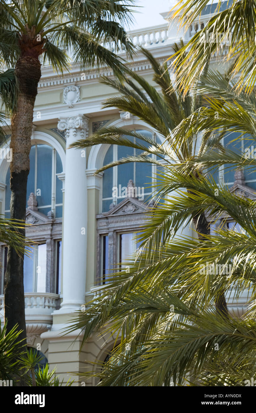 Palm trees and an old building in Monte Carlo, Monaco Stock Photo - Alamy