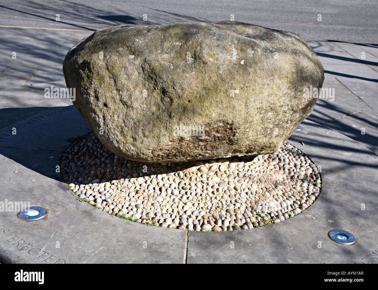 The Royse Stone a glacial erratic in the centre of Royston England UK ...