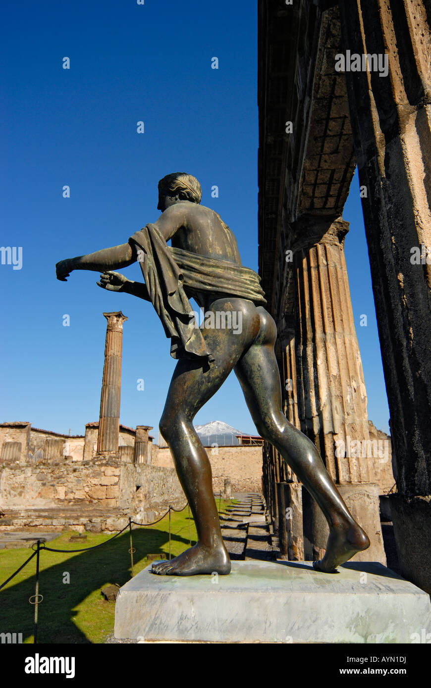 The Bronze Statue of the Pagan God Apollo, Pompeii (Italy Stock Photo ...