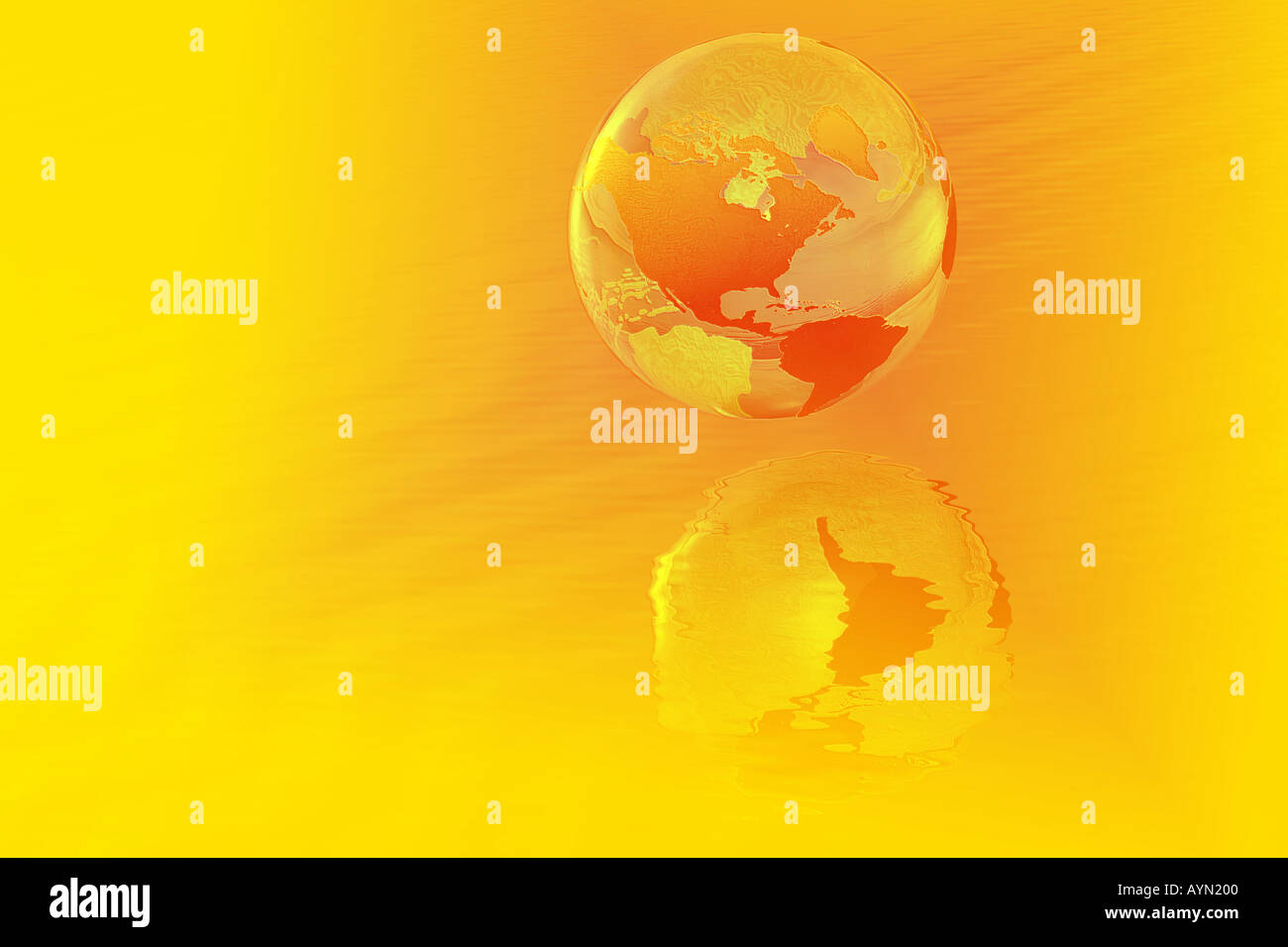 Lighted globe with reflection Stock Photo - Alamy