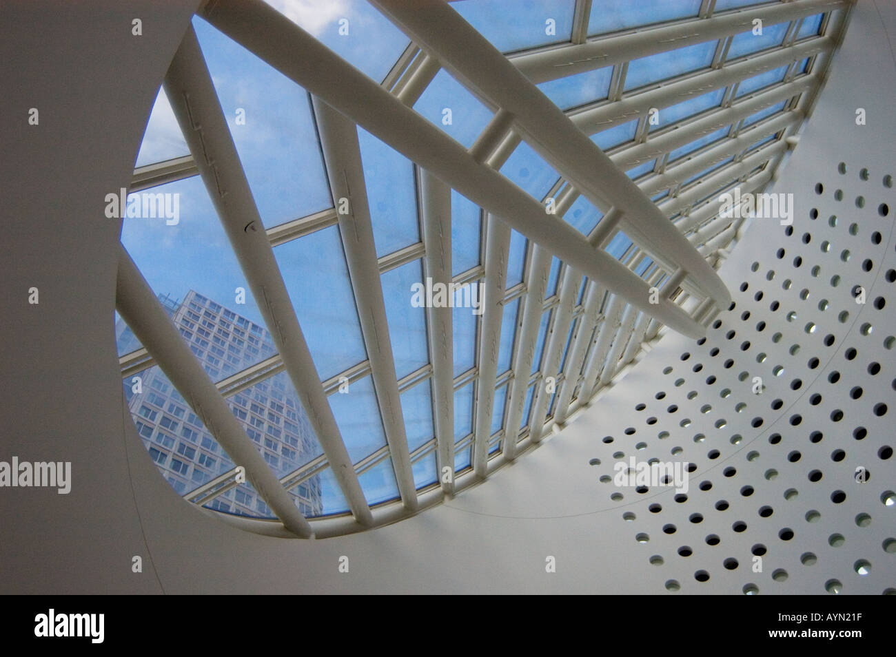 Unique architecture of the skylight in the San Franciso Museum of ...