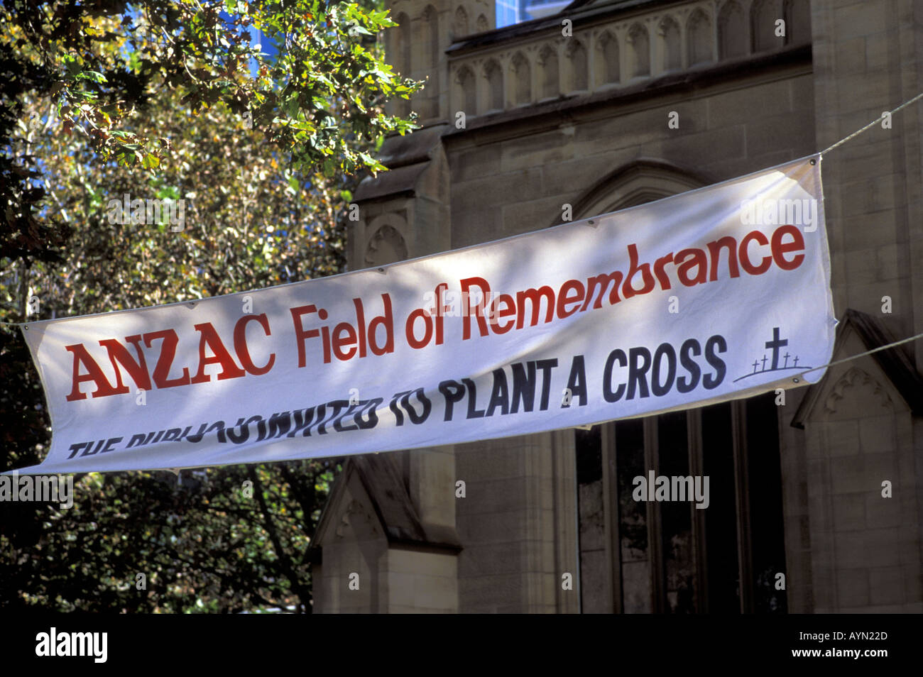 Anzac Day April 25th 2004 Sydney Australia Banner advertising Anzac ...