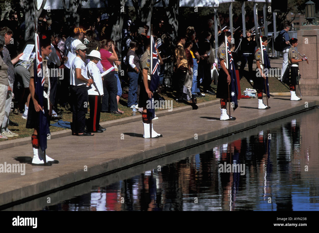Anzac Day April 25th 2004 Sydney NSW Australia Scots College Pipes and ...