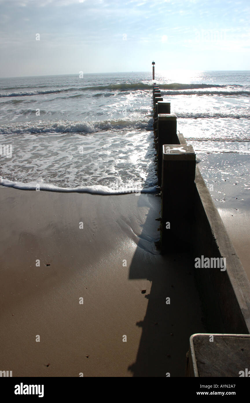 Sea defence groyne at Bournemouth, Dorset, UK Stock Photo - Alamy