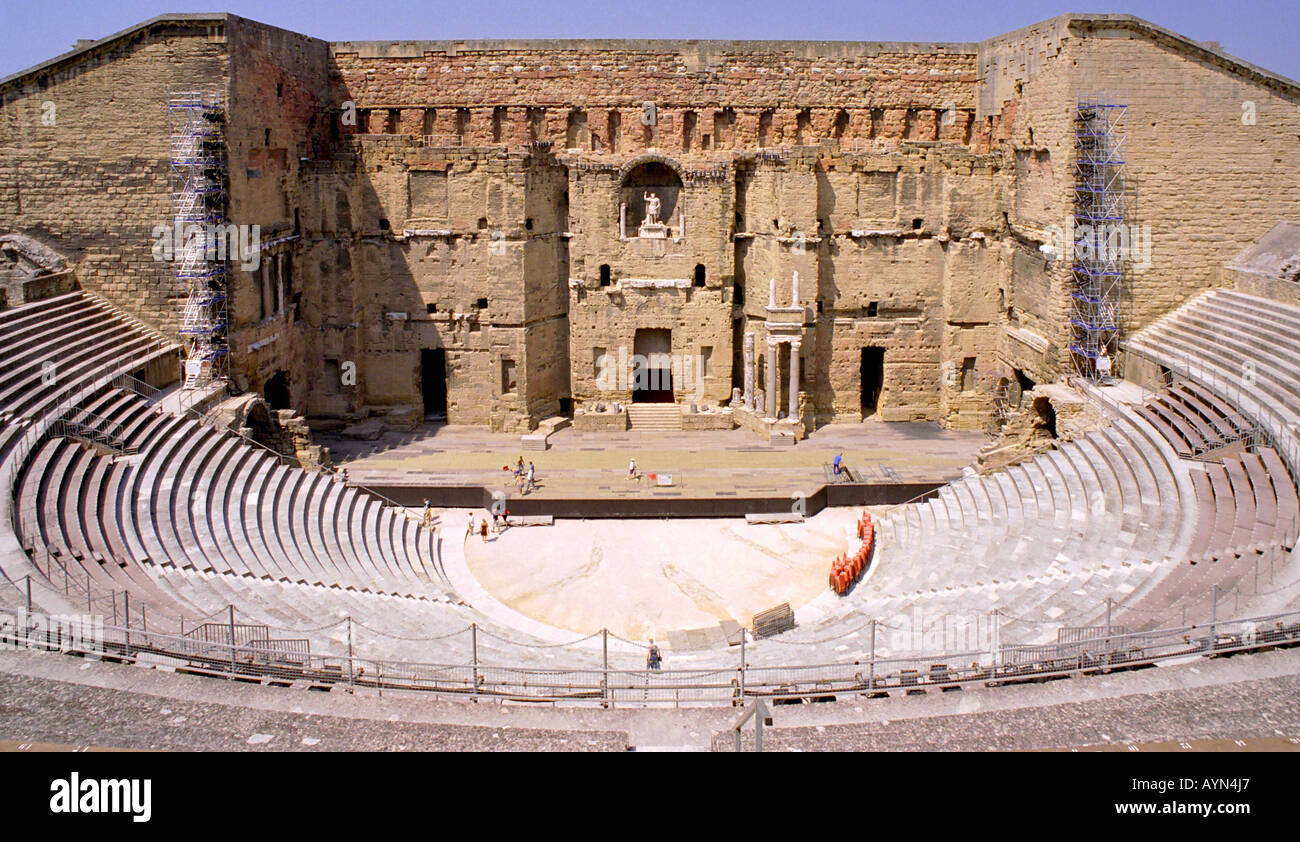 Roman amphitheatre orange hi-res stock photography and images - Alamy