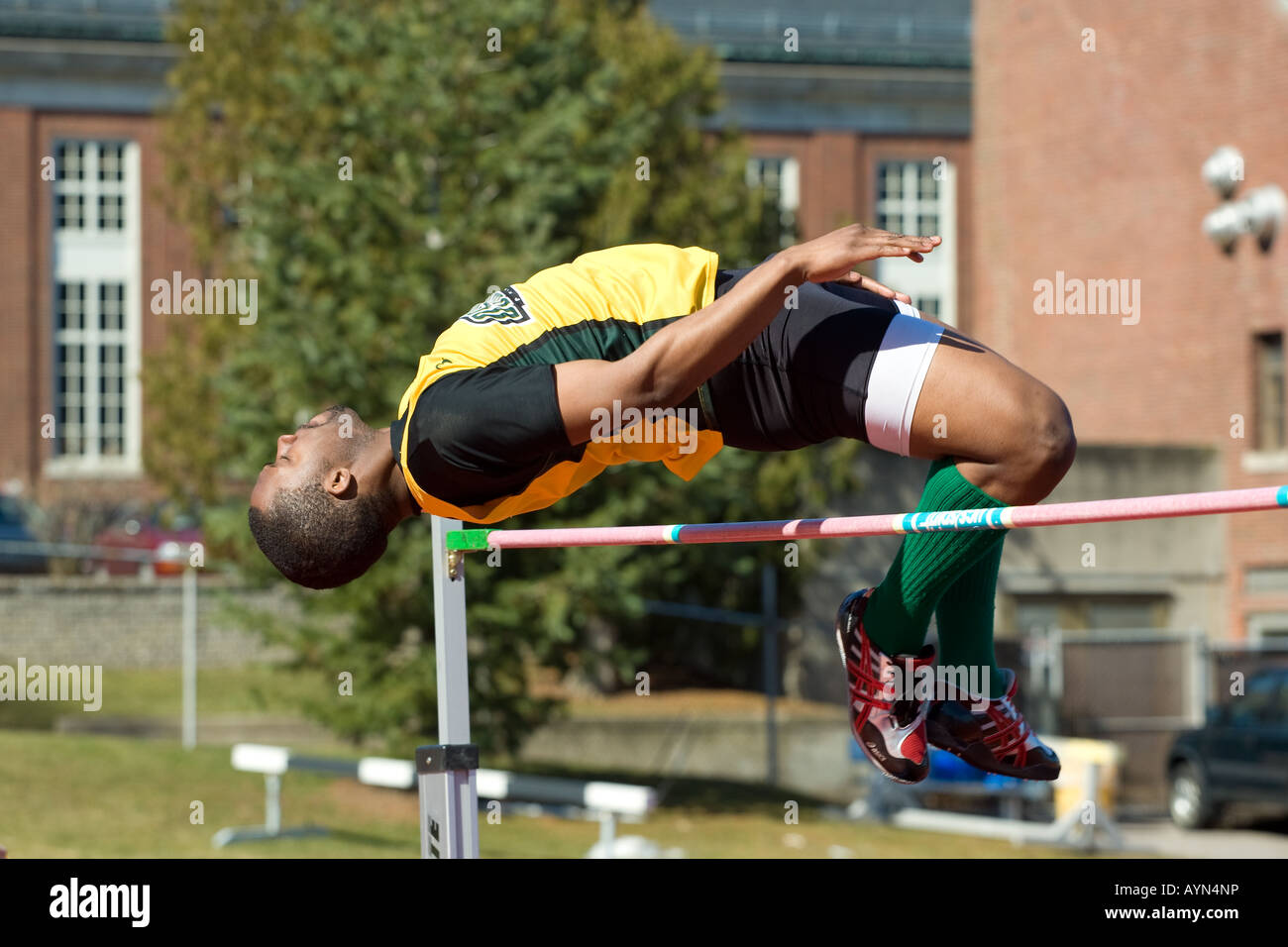Track And Field Competition High Jumper Stock Photos & Track And Field ...