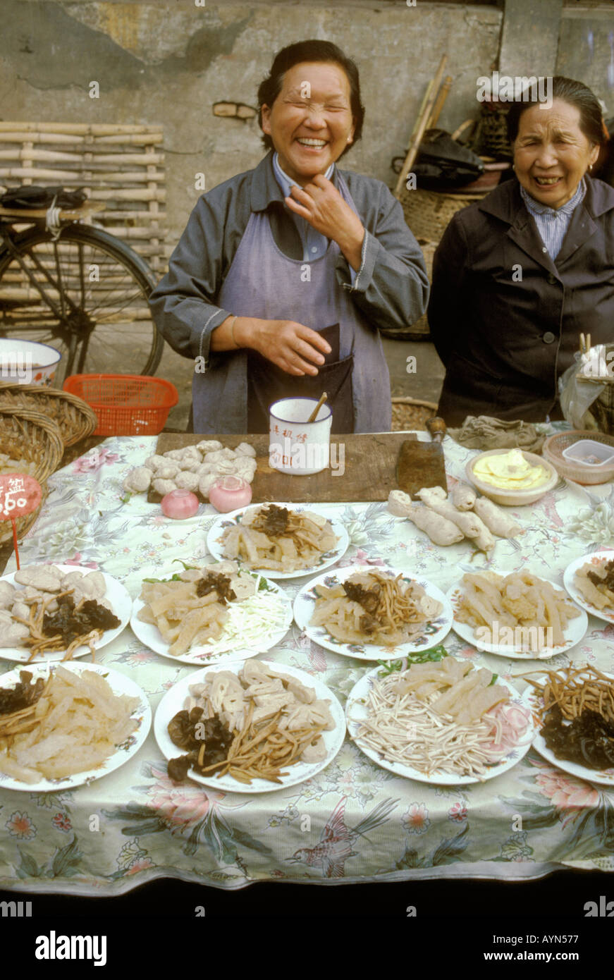 Asia China Shanghai Food stall Stock Photo - Alamy
