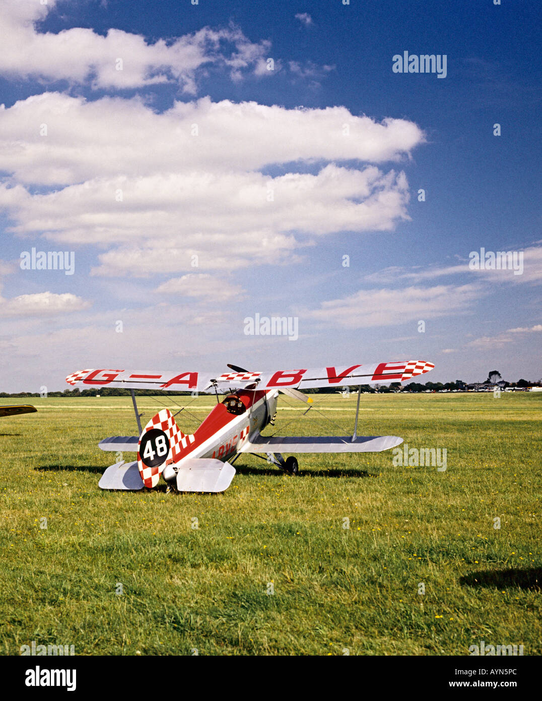 Arrow Active 2 biplane on a grass airfield UK EU Stock Photo - Alamy