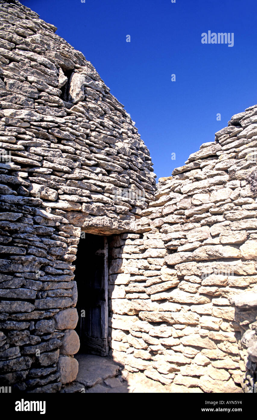 Neolithic houses made of stones Les Bories Gordes Provence France Stock ...