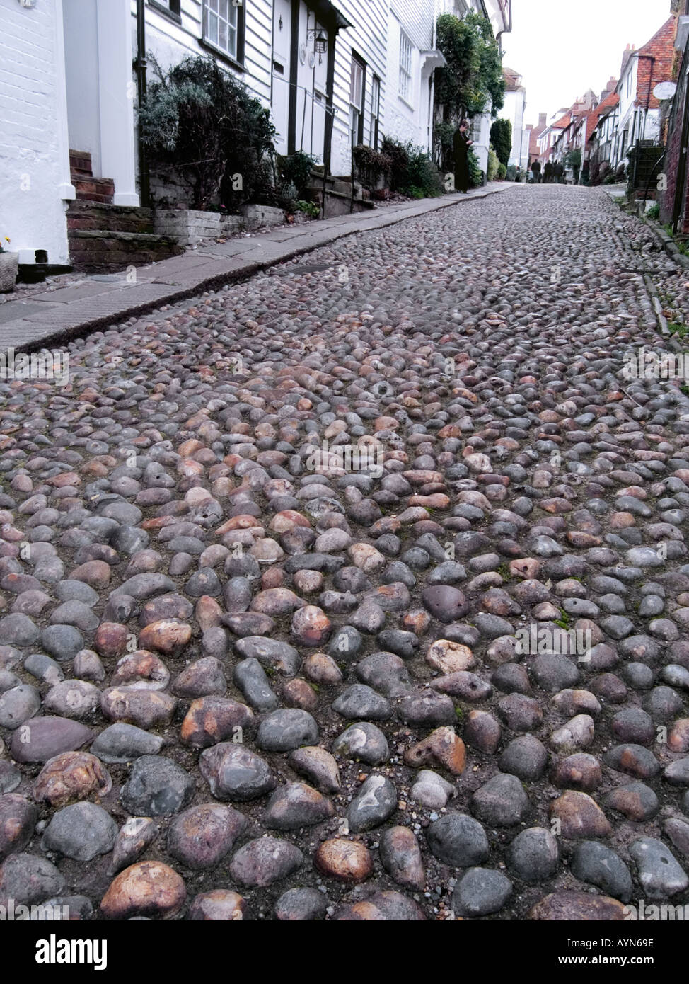 Cobbled road Mermaid Street Rye Sussex UK Stock Photo - Alamy