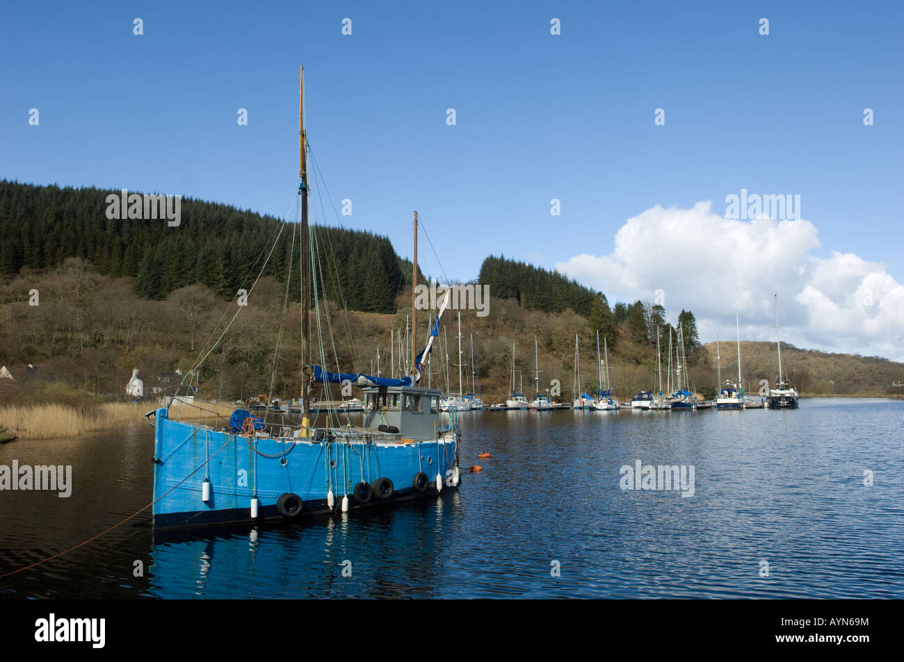 Boats on Loch Crinan Stock Photo - Alamy