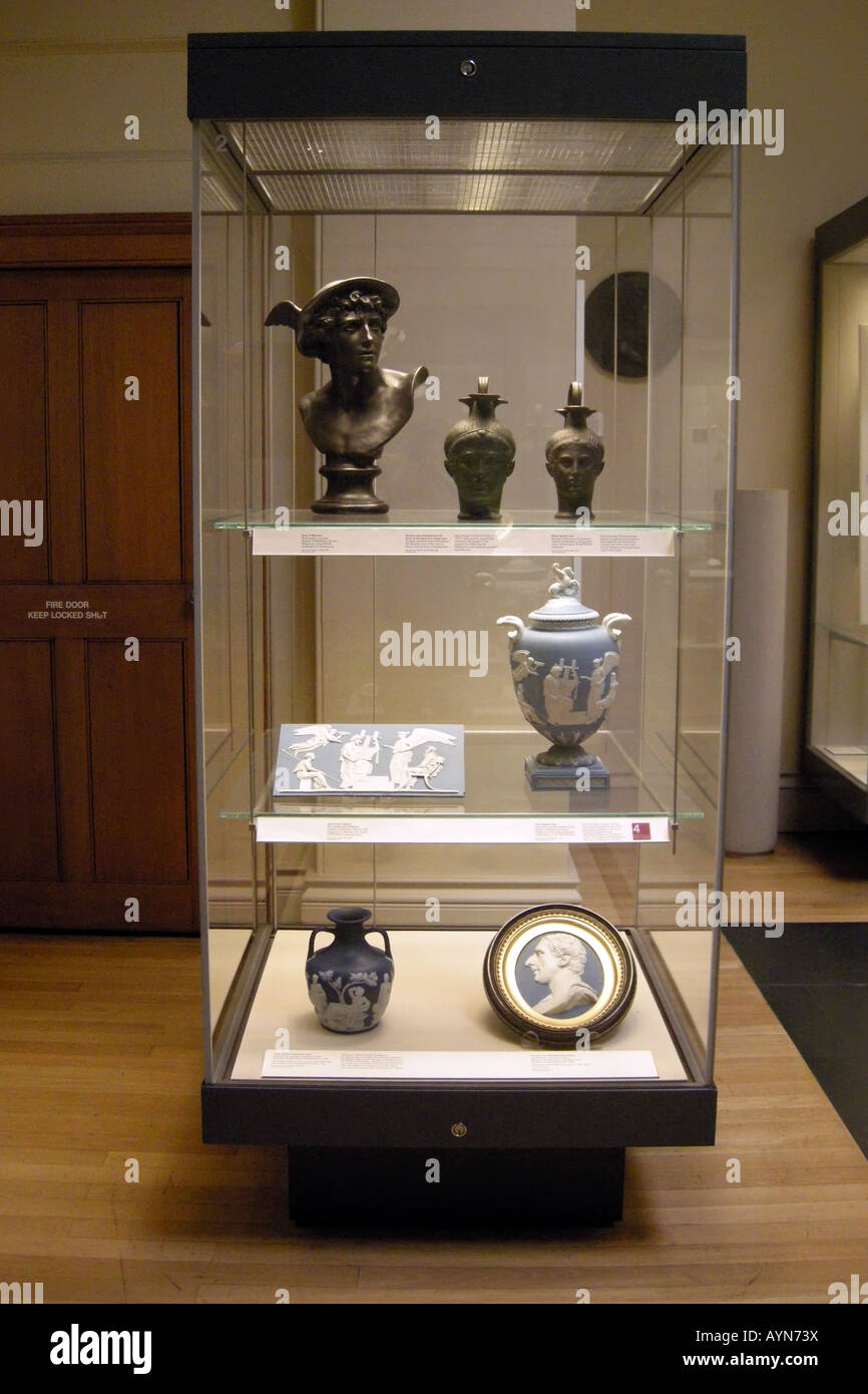 Display of European pottery 1800 1900 in the British Museum London ...