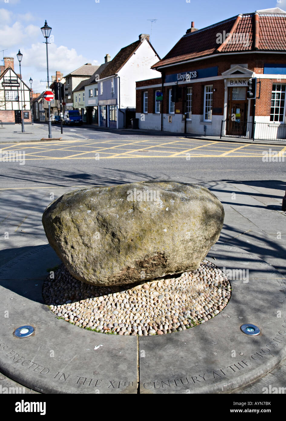 The Royse Stone a glacial erratic in the centre of Royston England UK ...