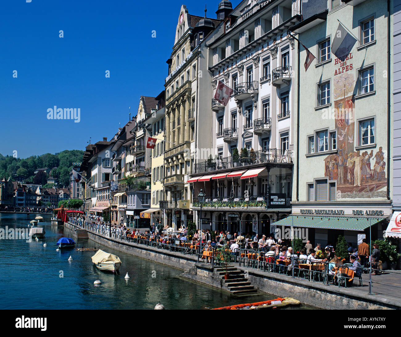 Europa Europe Schweiz Switzerland Swiss Luzern Lucerne Fluss River ...