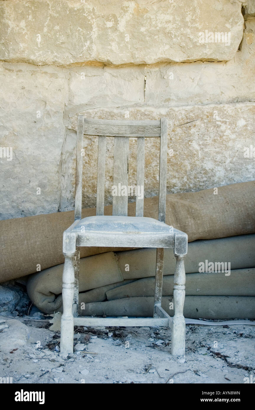 Dusty chair in a Purbeck quarry Stock Photo - Alamy