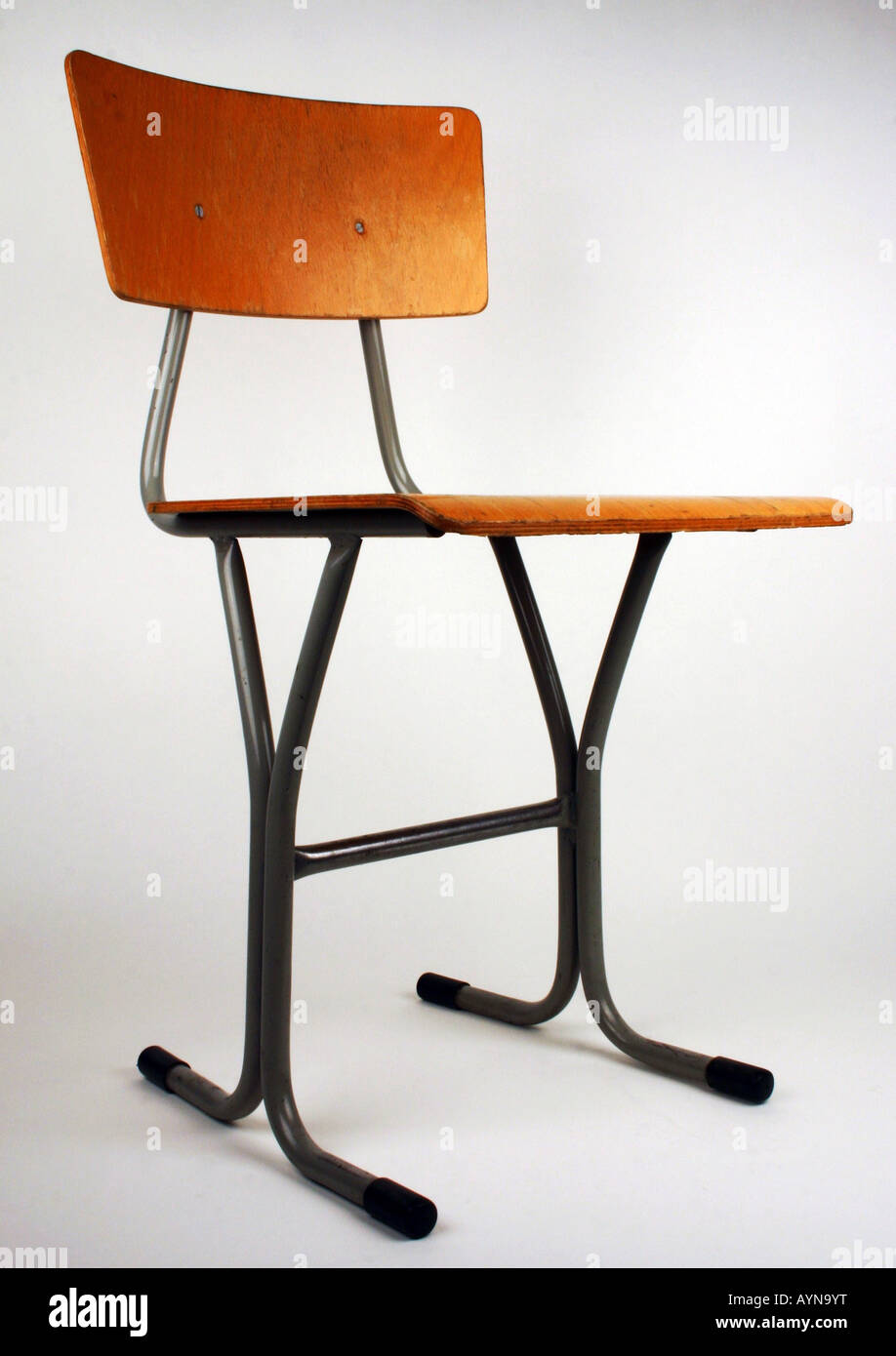 furnishing, steel pipe school chair, 1970s / 1980s, anonymous GDR mass ...