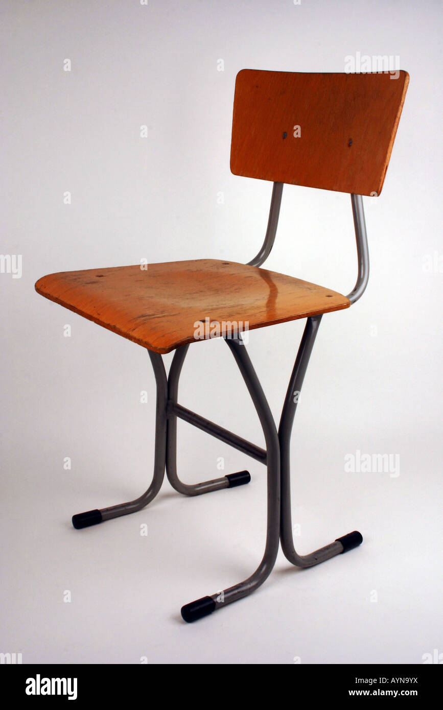 furnishing, steel pipe school chair, 1970s / 1980s, anonymous GDR mass ...
