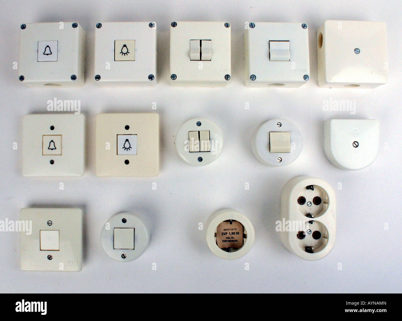 household, pieces from Electro Installation System 80, produced by VEB ...