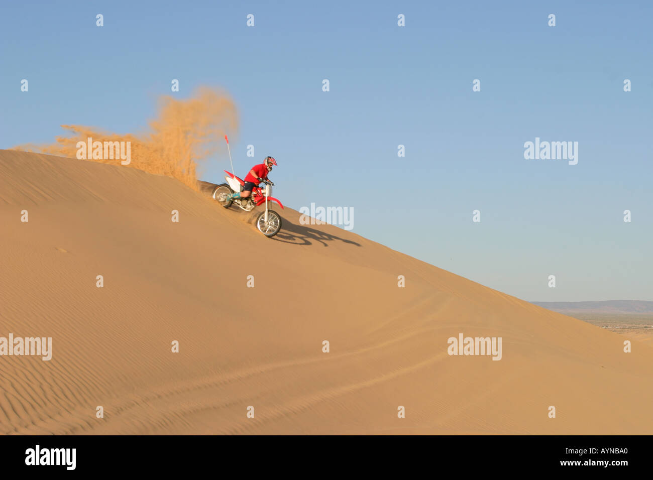 Motorcycle rider in the Imperial Dunes Recreational Area Stock Photo ...
