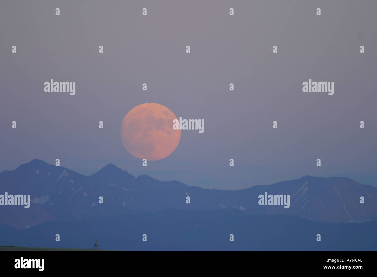 Moonrise over Colorado Front Range Stock Photo - Alamy