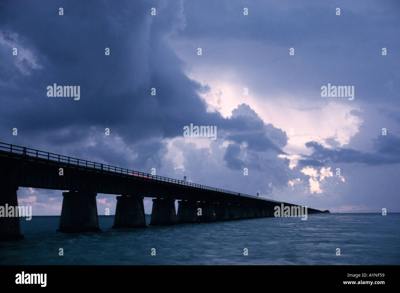 The original 7 mile bridge in the Florida Keys connecting Knight's Key ...