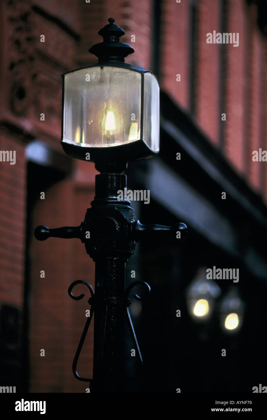 Gas lit street light Stock Photo - Alamy