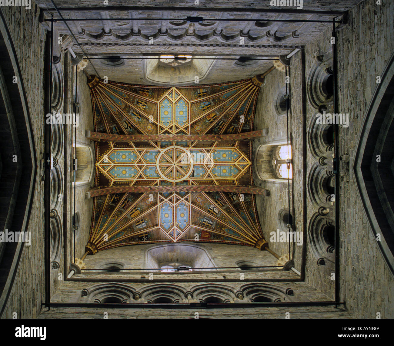 Inside detail of tower Lady Chapel Saint Davids Cathedral Dyfed Wales ...