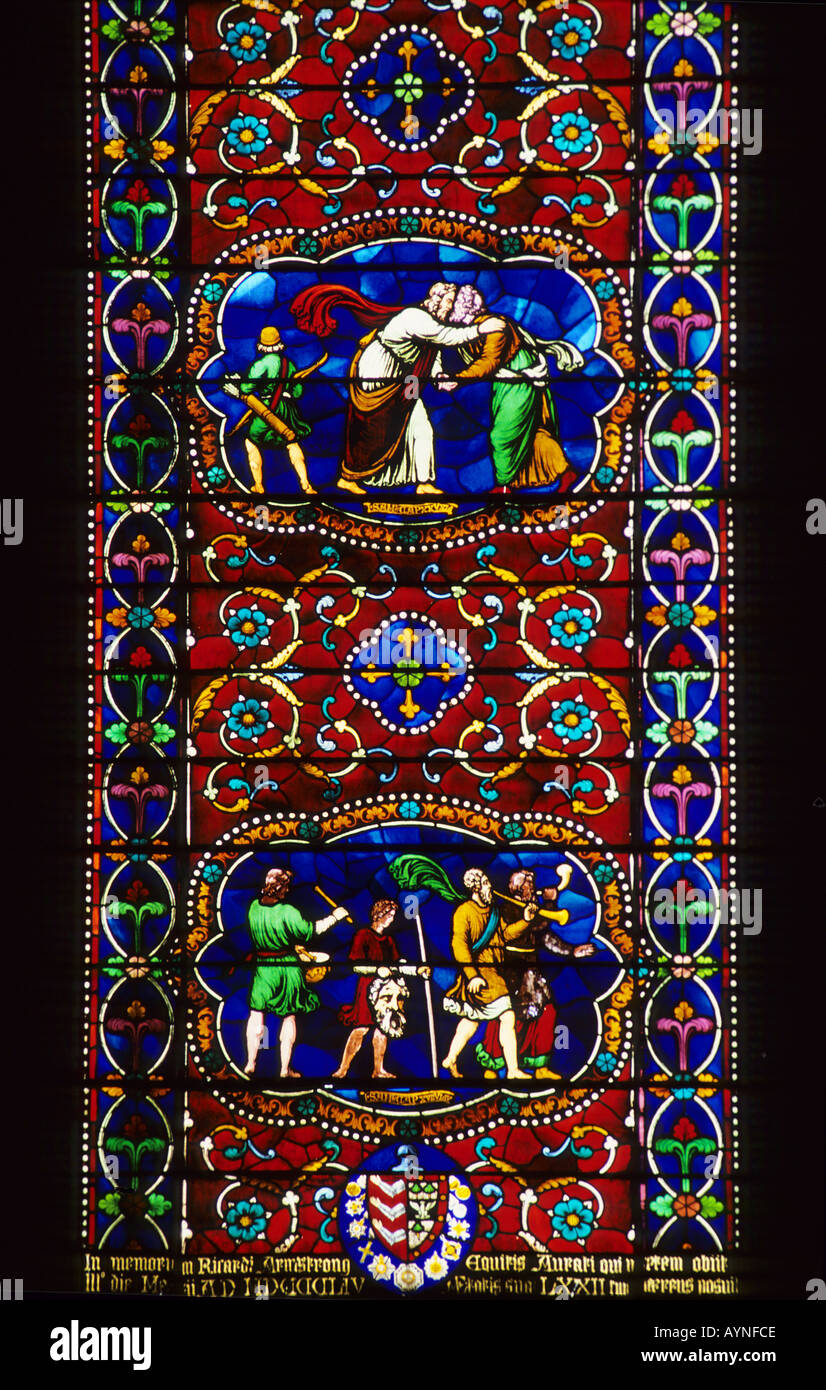 Stained glass window Cathedral UK Europe Stock Photo - Alamy
