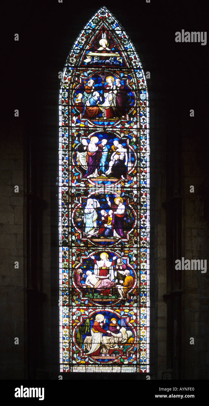 Stained glass window Cathedral UK Europe Stock Photo - Alamy