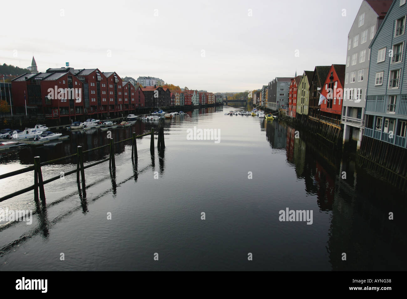Wharves on the Nidelva River in Trondheim Norway Stock Photo - Alamy
