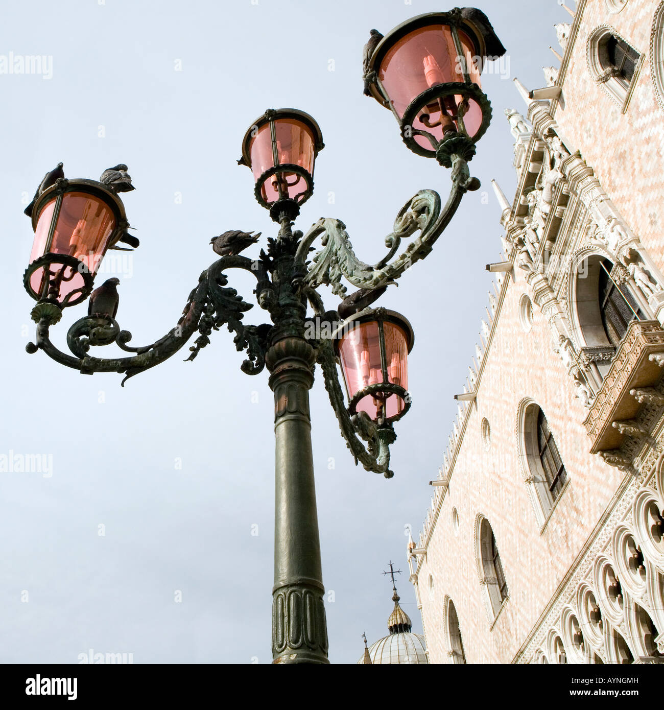 Street Lamp in Piazza San Marco next to Palazzo Ducale Venice Italy ...