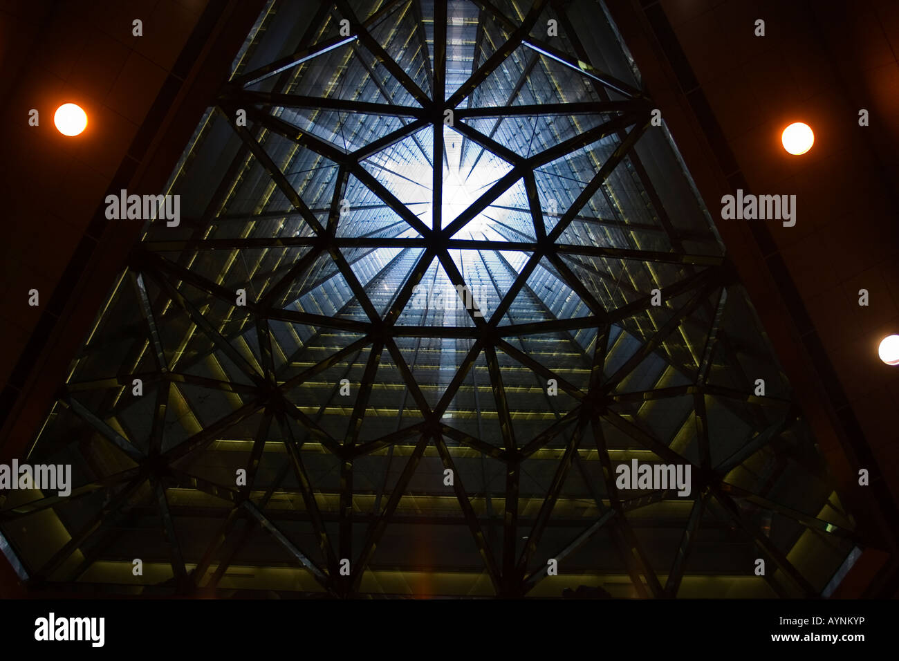 Glass ceiling in Shinjuku Sumitomo Building, Tokyo, Japan Stock Photo ...